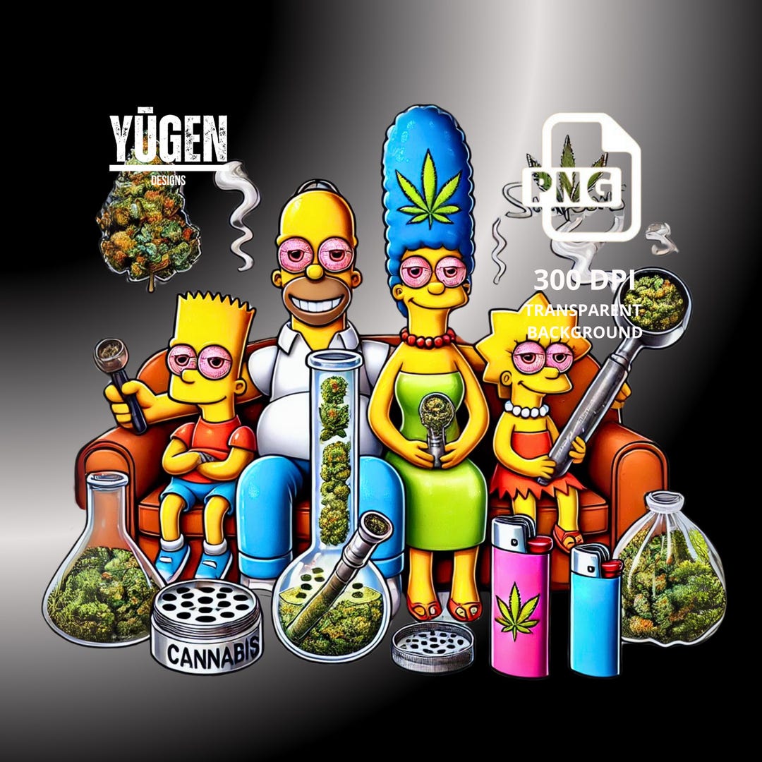 Simpsons Family 420 PNG, Trendy Stoner Clipart, Weed Digital Download ...