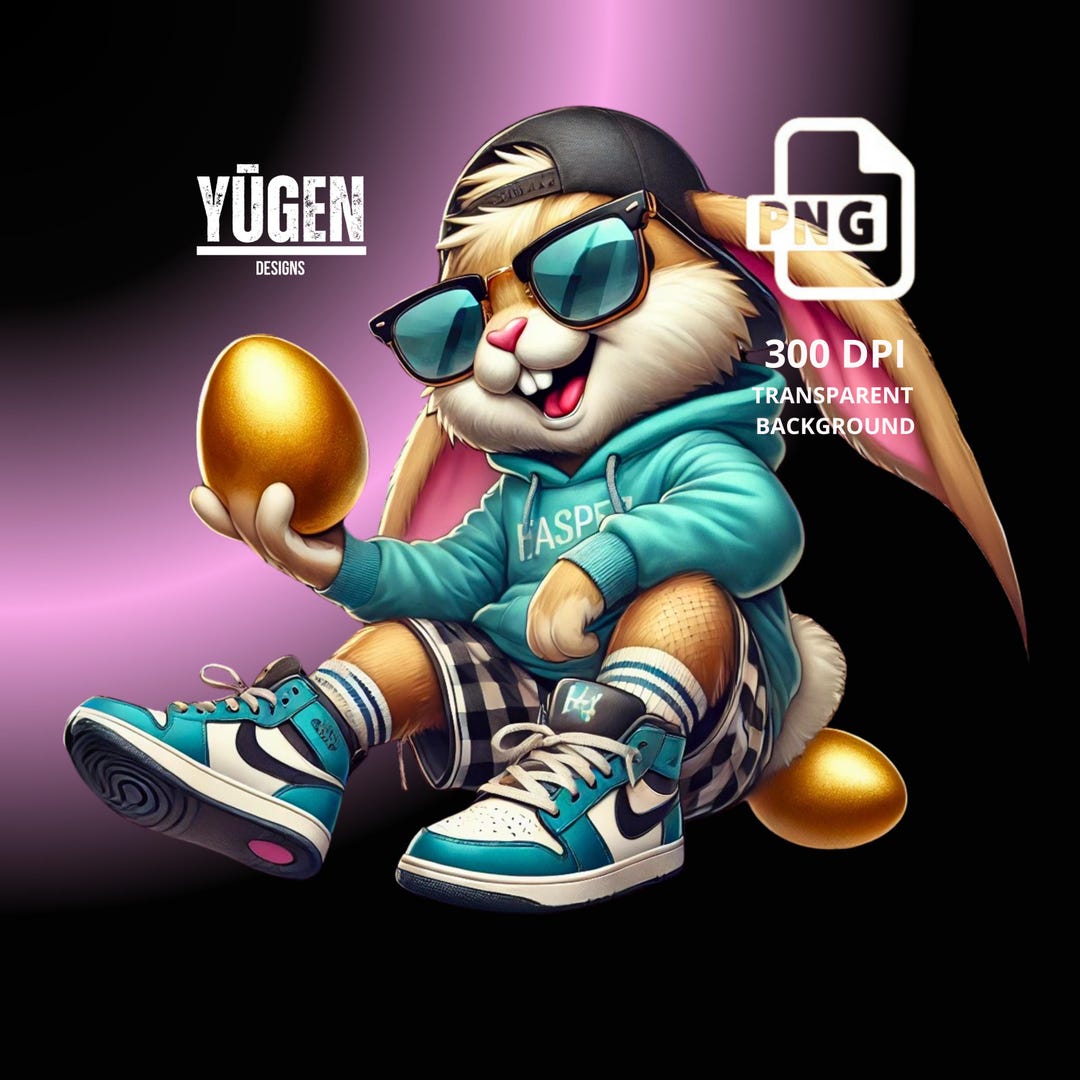 Streetwear Graffiti Female Easter Rabbit PNG, Trendy Easter Bunny ...