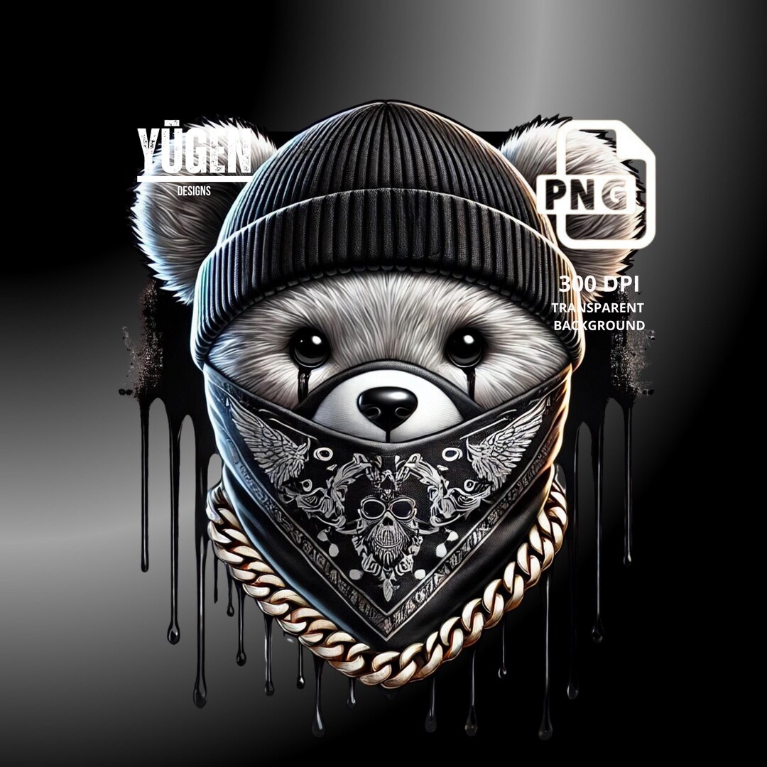 Hip Hop Dripping Gangsta Teddy Bear Graffiti Cartoon Digital Download ...