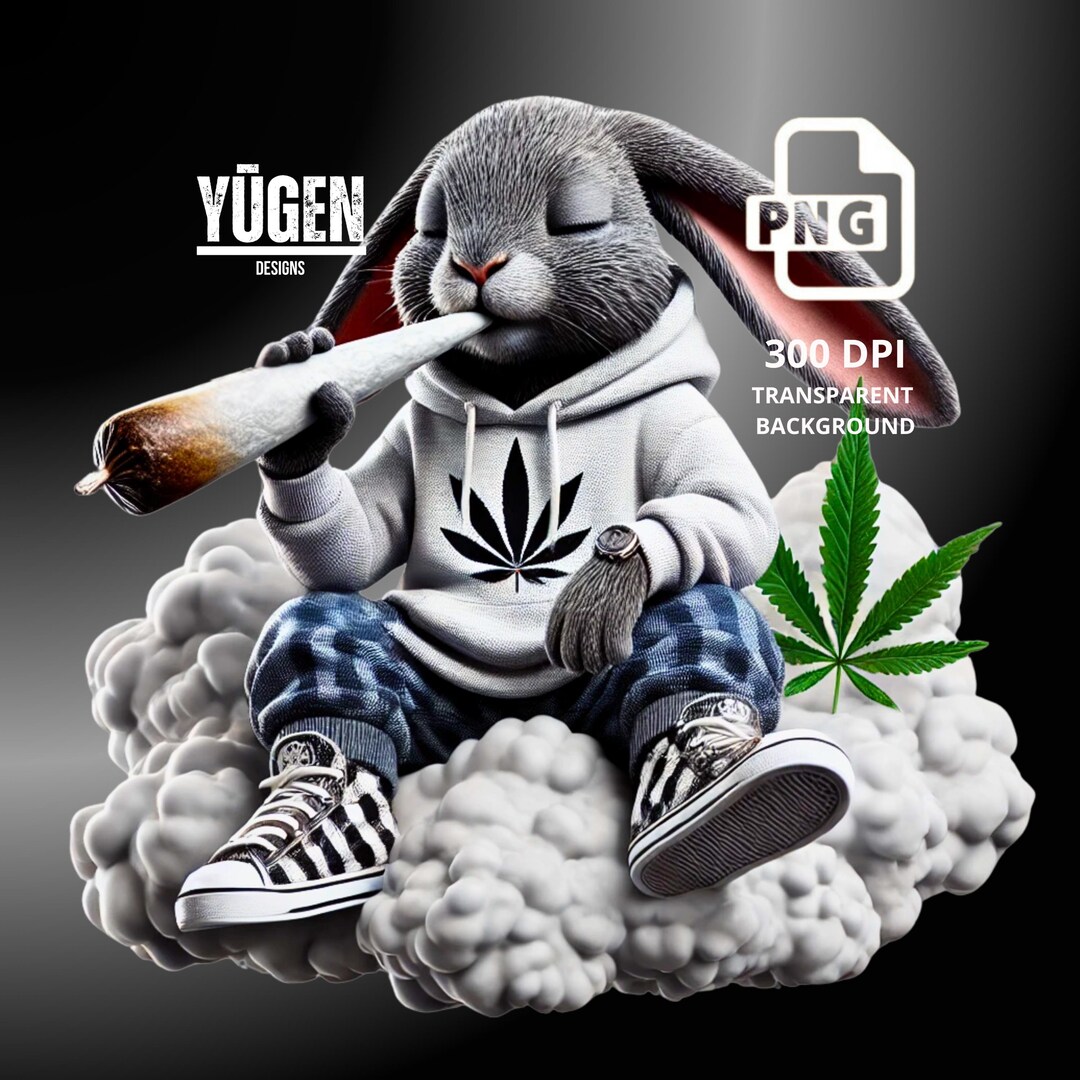 Bunny Stoner PNG, Rabbit Smoking Pot, Funny 4:20 Life Bunny Weed Png ...