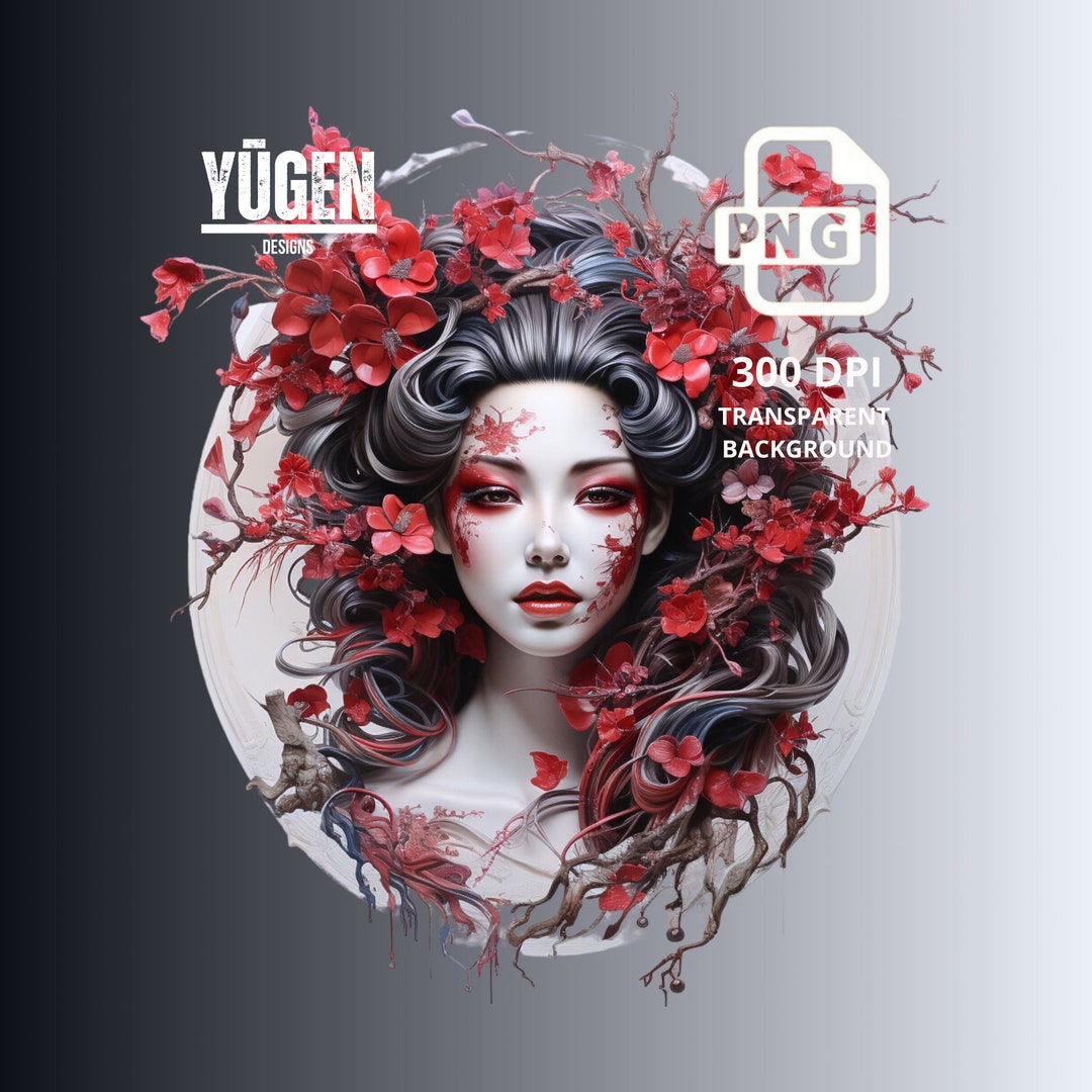 Beautiful Geisha T-shirt Design PNG, Digital Download PNG, Commercial ...