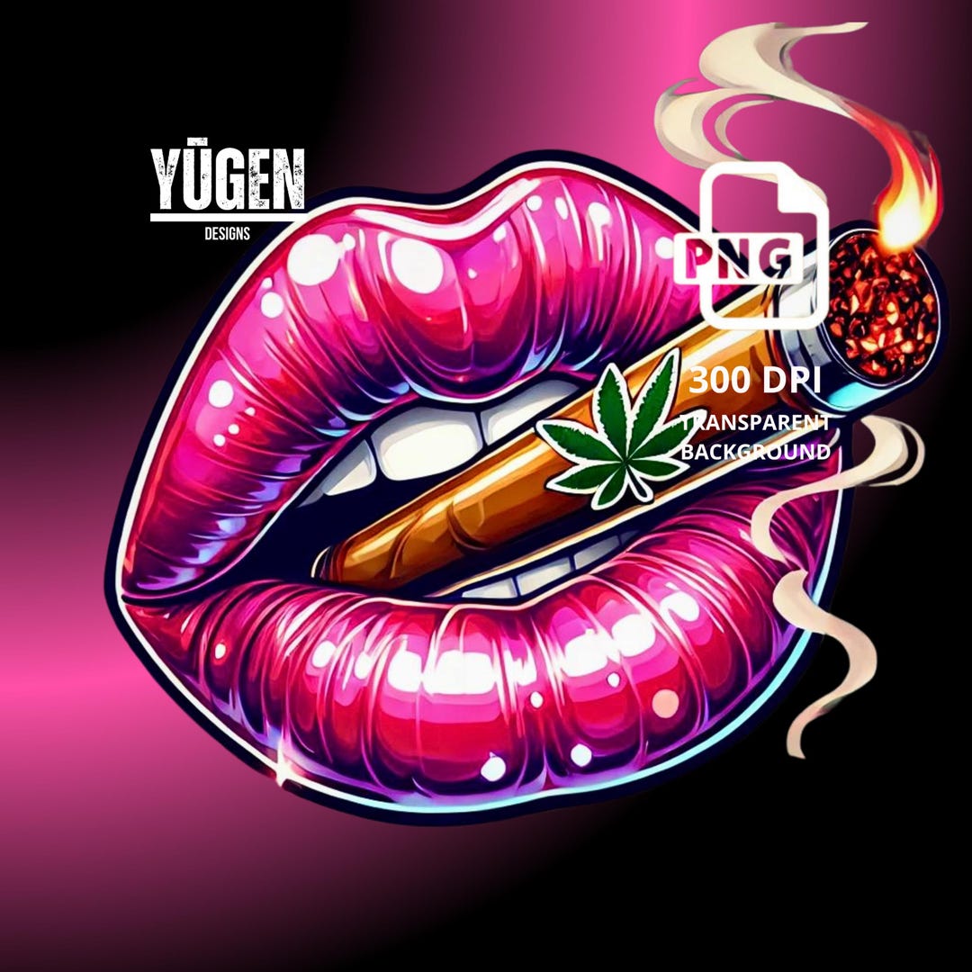 Weed Lips Png, Marijuana Sublimation Design, Lips Clipart, Digital Pink ...