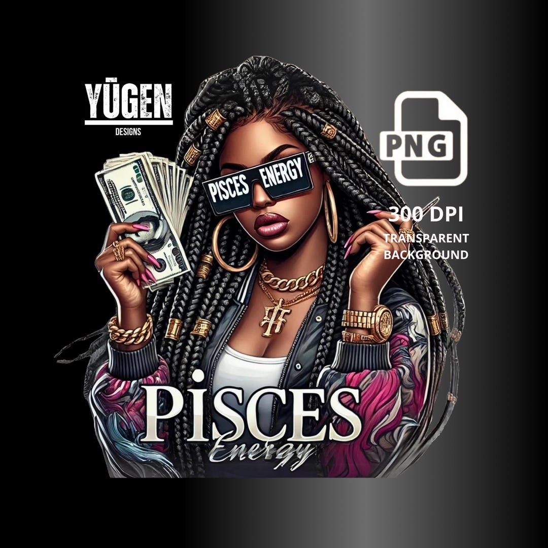 Pisces Energy PNG Zodiac Pisces Clipart Black Afro Pisces African ...