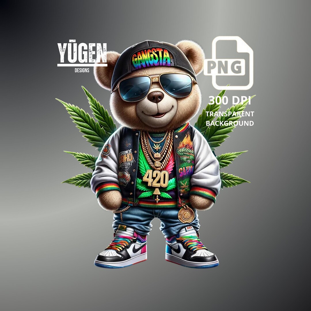 Gangsta Teddy Bear Stoner, Hip Hop Teddy Bear, 420 Urban Teddy Bear ...