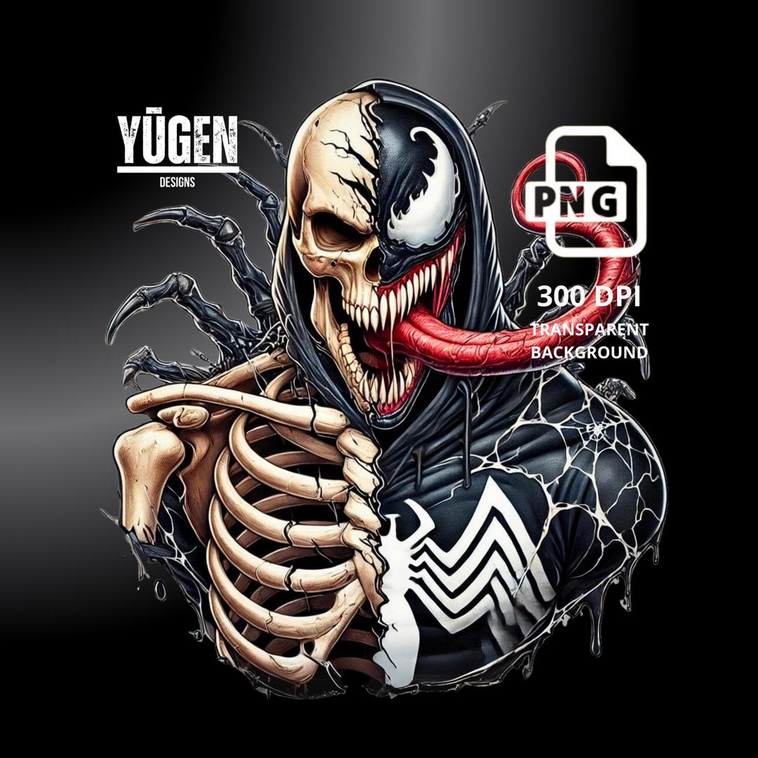 Dripping Gangsta Venom Skull Clipart Sublimation PNG File, Venom PNG ...