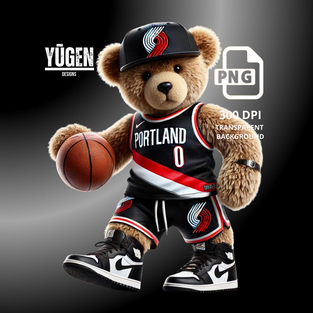 Basketball Hip Hop Gangsta Teddy Bear Cartoon Digital Download PNG, B ...