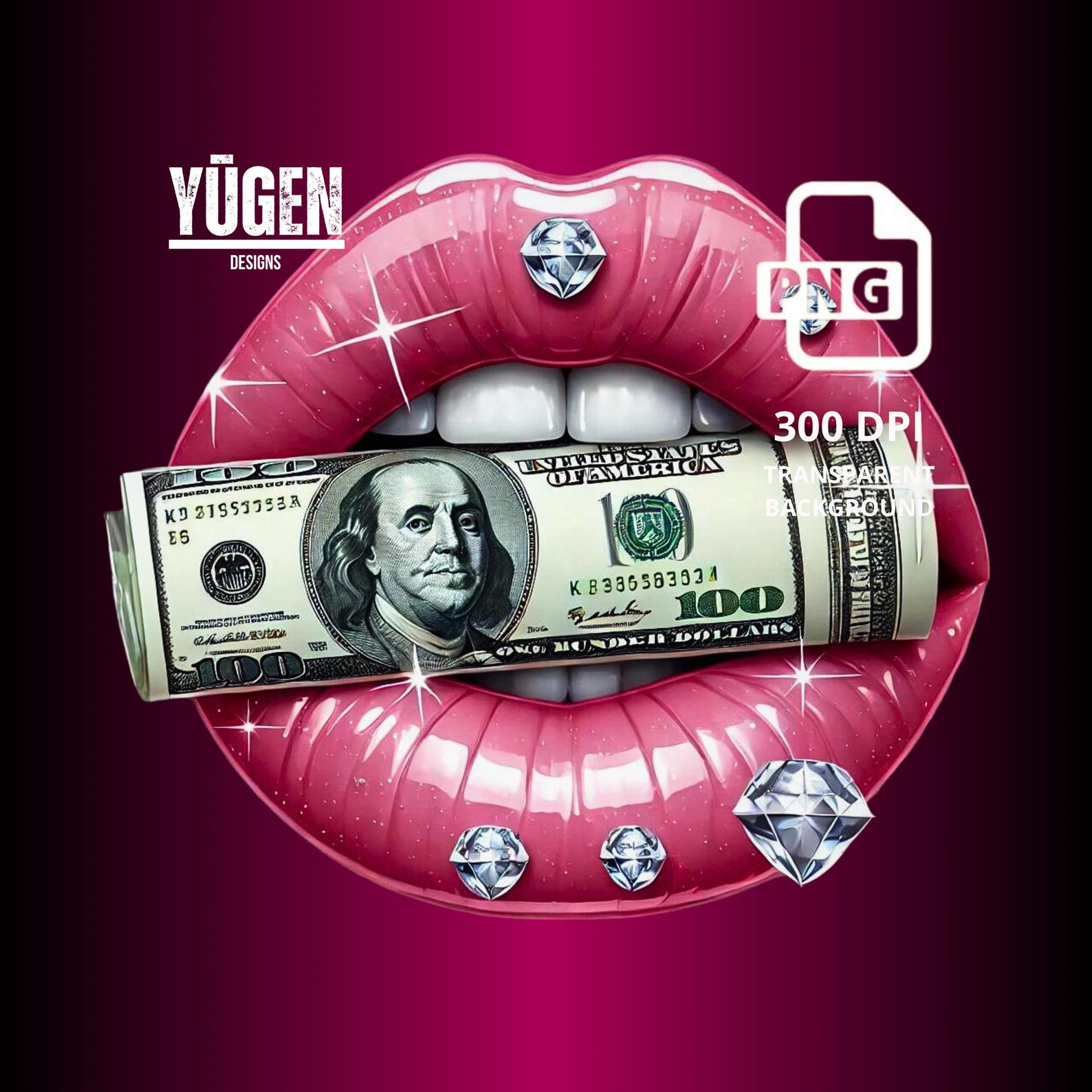 100 Dollar Bill Lips PNG Money Lips Bank Roll Clip Art Dollar Bill Lips ...