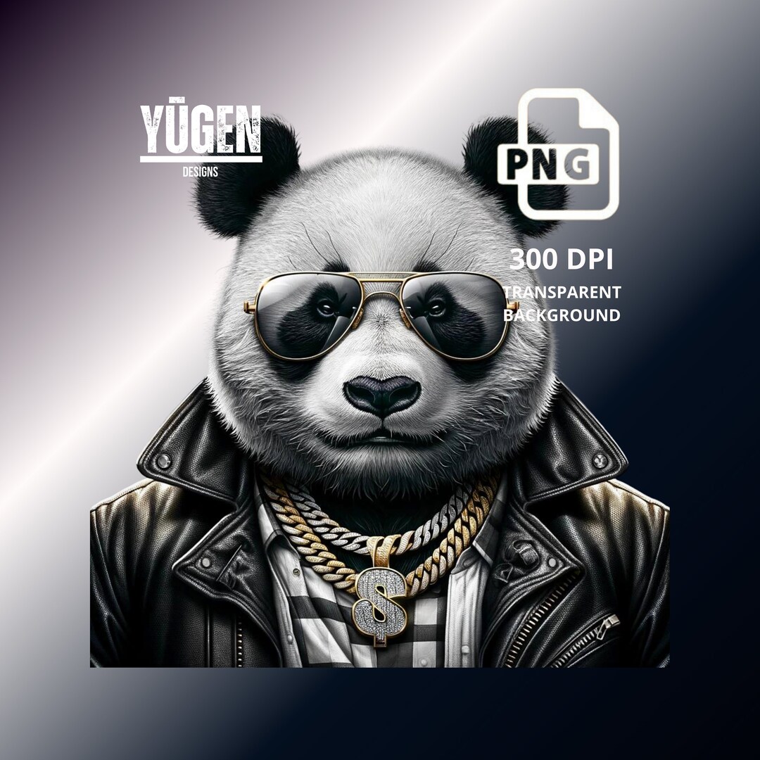 Gangsta Panda PNG Bear T-shirt Sticker Digital File, Panda Lover, Urban ...