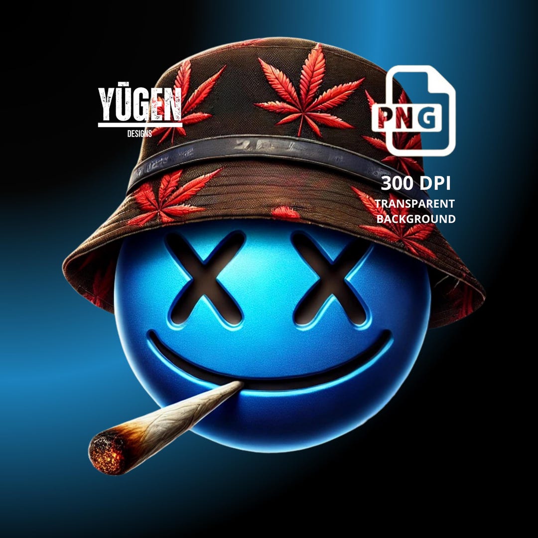 Blue Gangsta Smiley Face Stoner Png 420, Smiley Face Clipart PNG ...