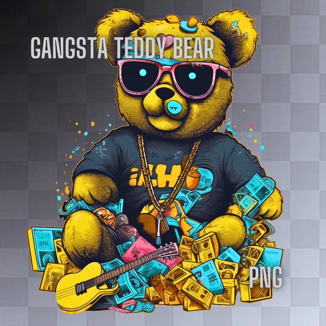 Gangsta Teddy Bear T-shirt Design Digital Download PNG - Etsy