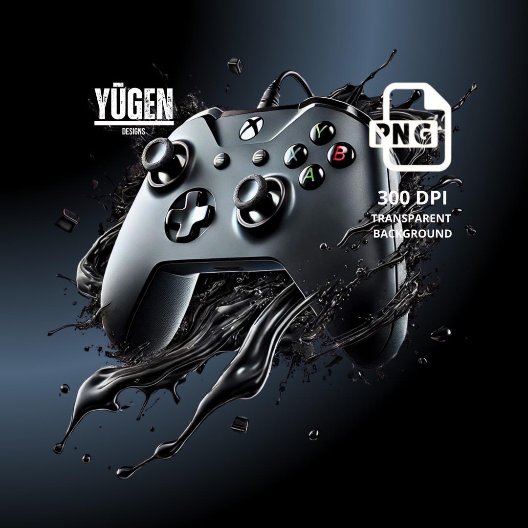 Black Gamer Controller Png, Trendy Gaming Sublimation Design, Dripping ...