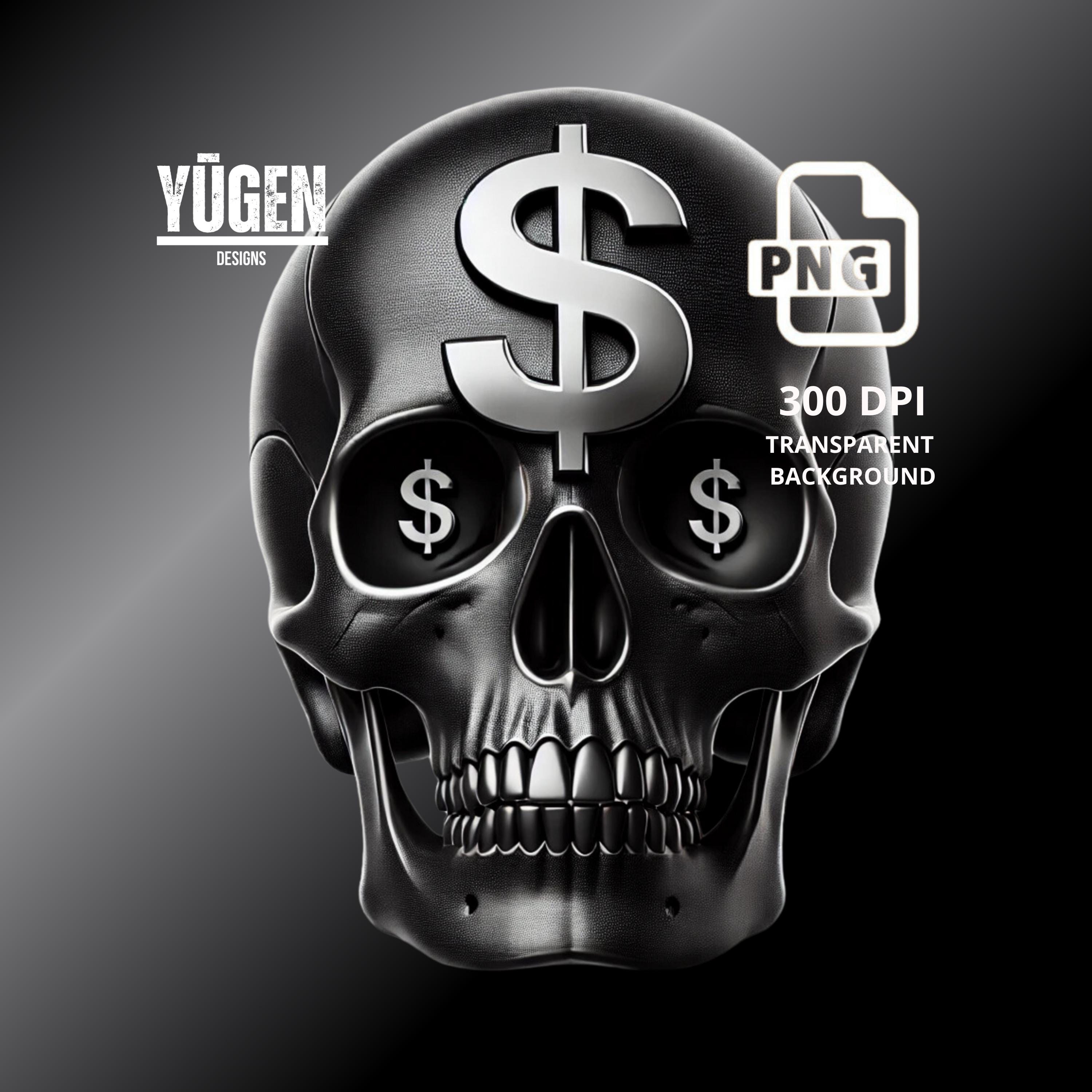 Black Dollar Skull Png, Money Bill Png, Skull Png, Money Design Png ...