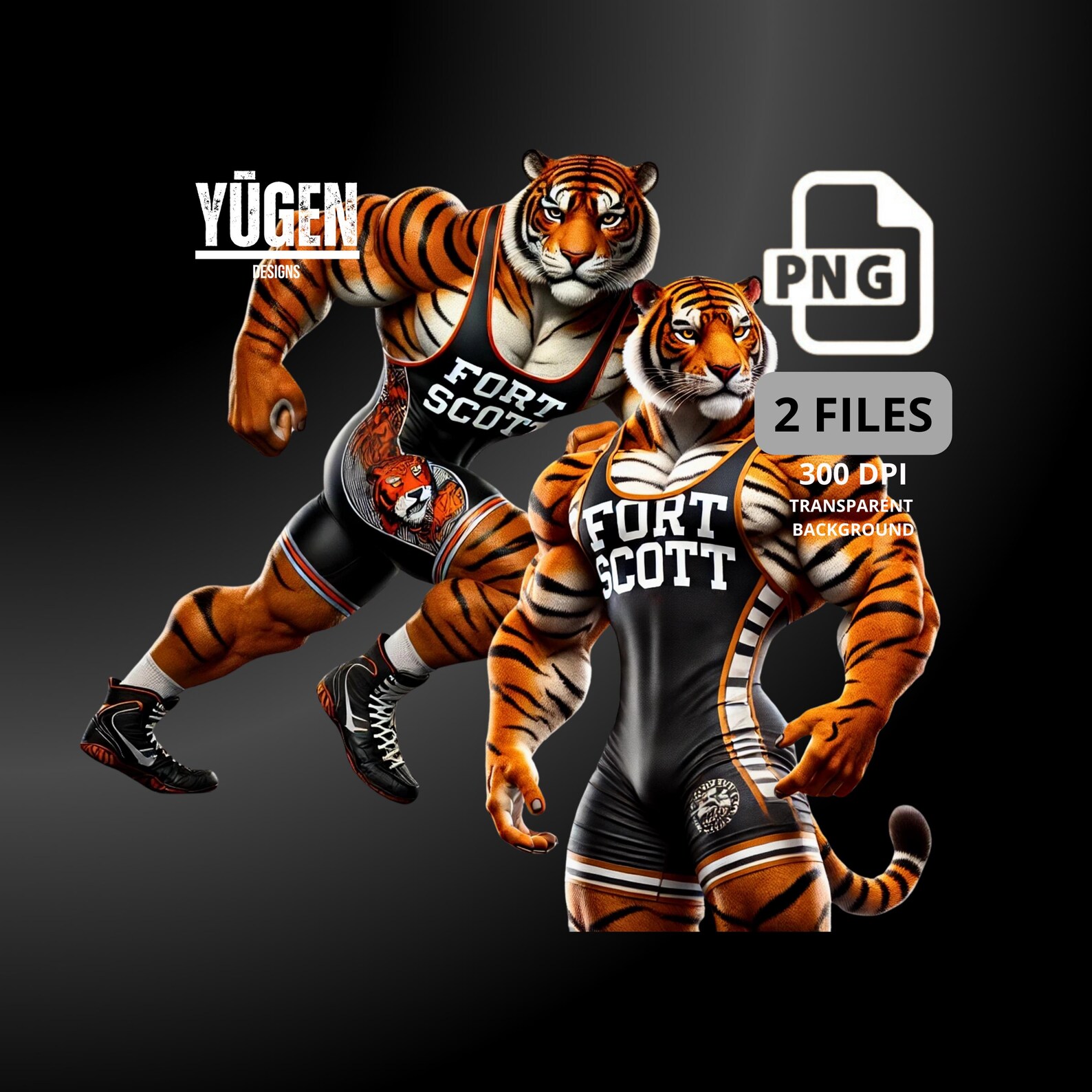 Wrestling Tiger Bundle 2 Pngs, Graphic T-shirt Digital File, Tiger ...