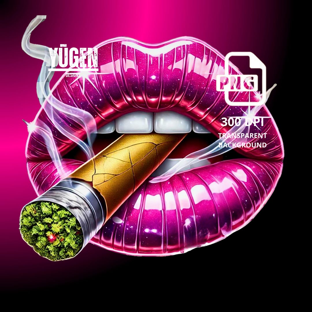 Weed Lips Png, Marijuana Sublimation Design, Lips Clipart, Digital Pink ...
