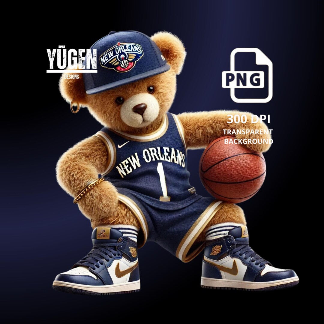 Basketball Hip Hop Gangsta Teddy Bear Cartoon Digital Download PNG, B ...