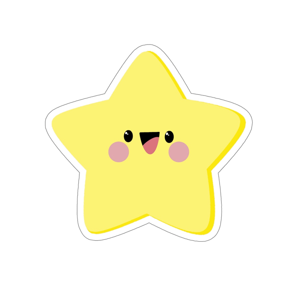 Kawaii Happy Star Kiss-cut Sticker - Etsy
