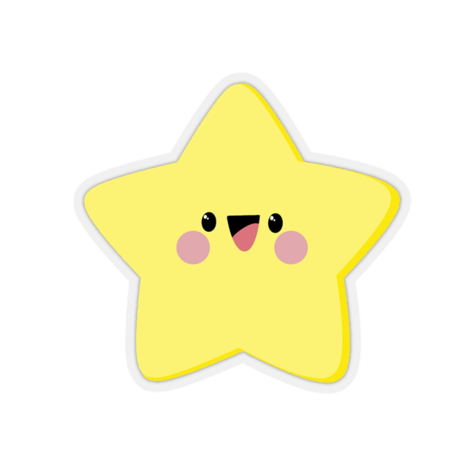 Kawaii Happy Star - Kiss-cut Sticker - Etsy