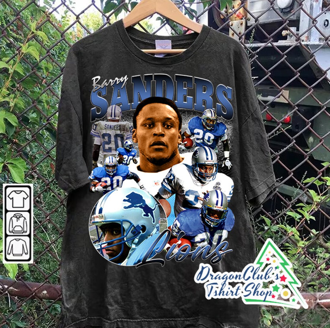 Vintage 90s Graphic Style Barry Sanders T-shirt Barry - Etsy UK