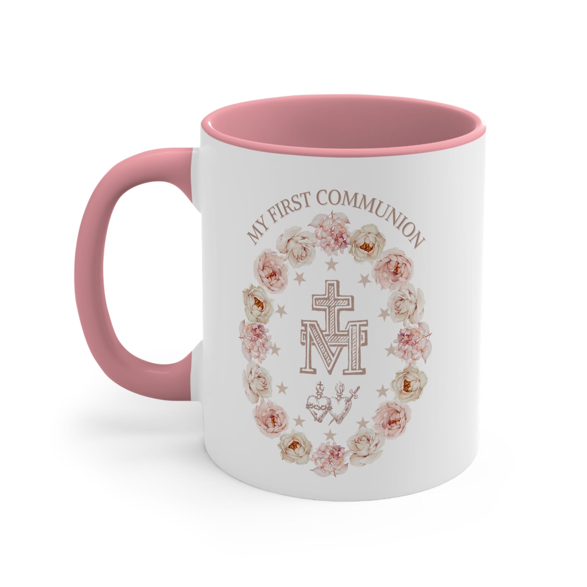 My First Communion Mug - Mary Miraculous Medal Image on Mug Ideal 1st ...