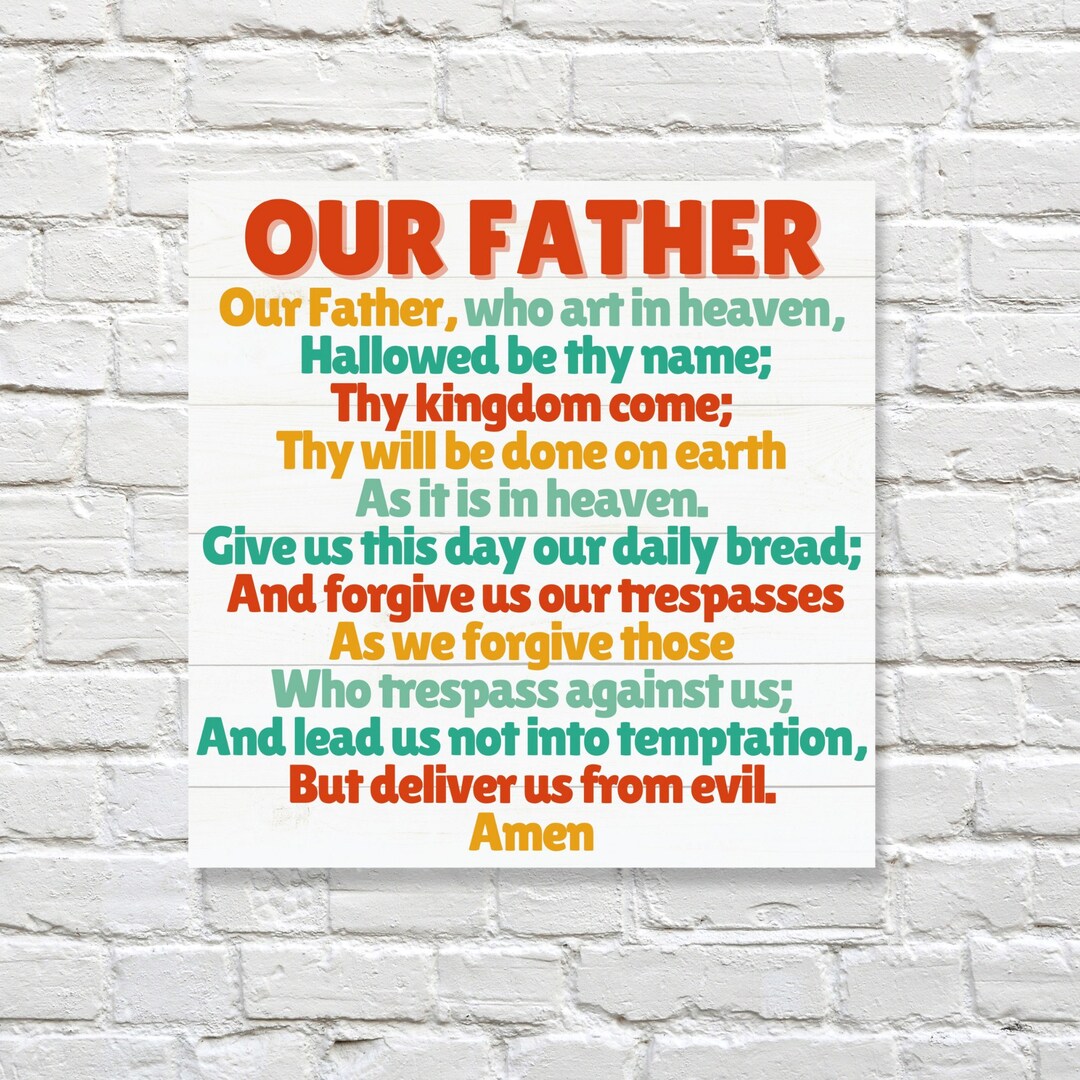 The Lord's Prayer Canvas - Our Father Prayer Wall Decor Ideal Gift for ...