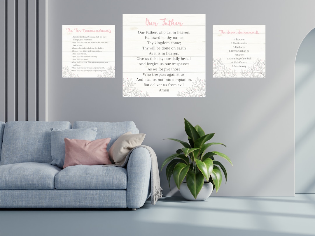 Our Father Prayer Wall Decor the Lord's Prayer Canvas Father Prayer ...