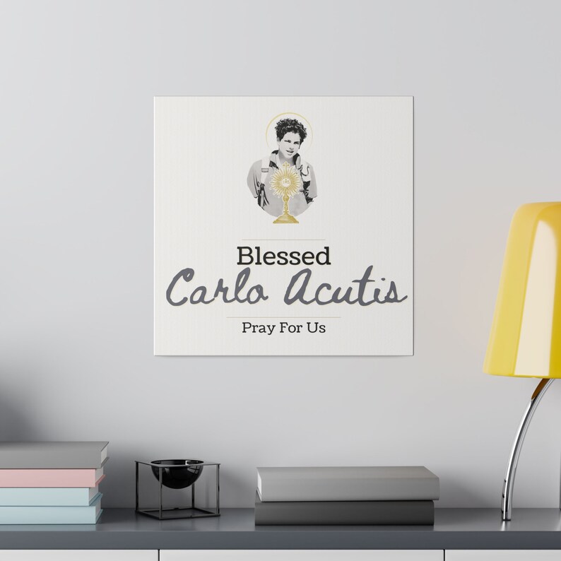 Blessed Carlo Acutis & Eucharistic Christ Wall Art Catholic Home Decor ...