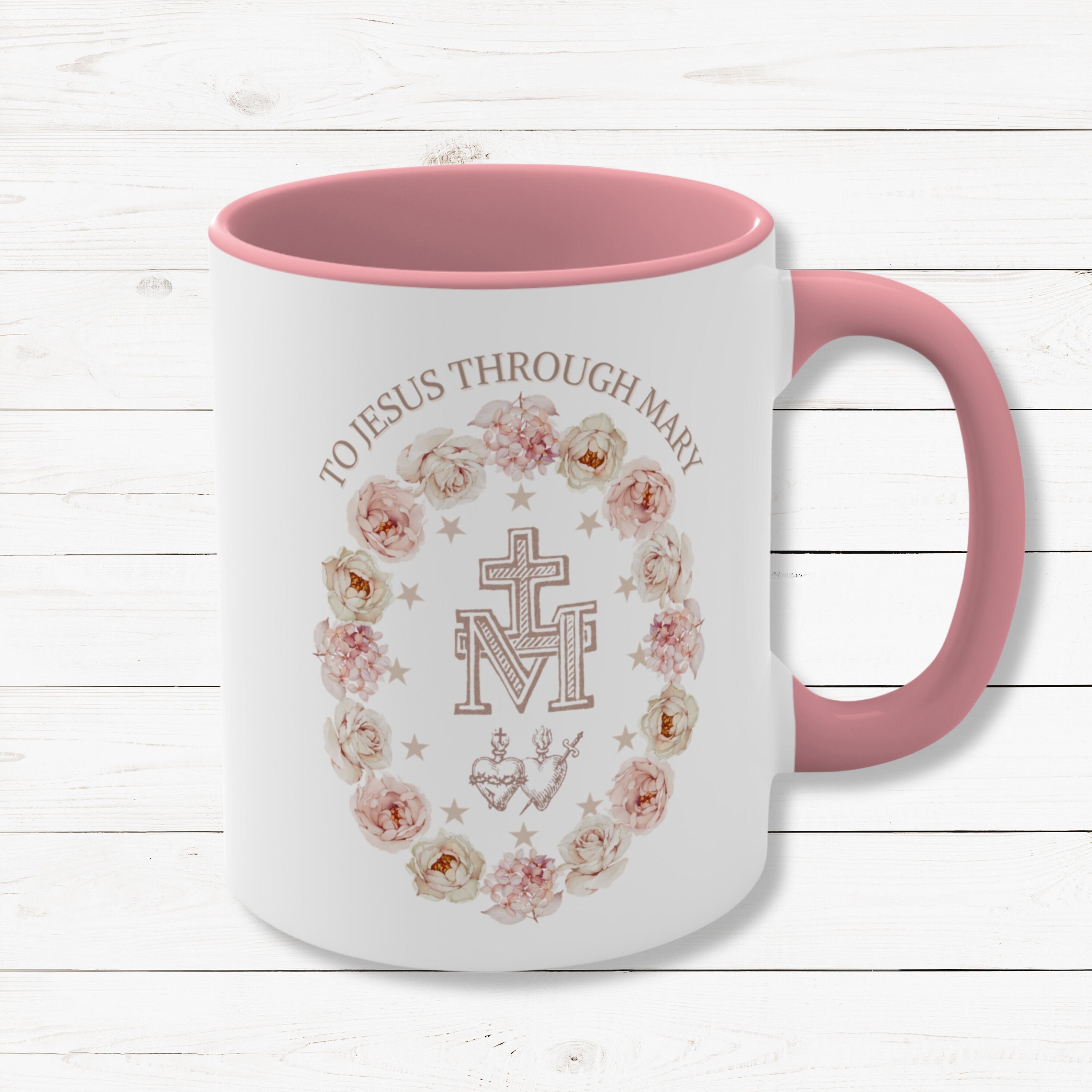 Consecration to Jesus Through Mary Mug Miraculous Medal Coffee Mug ...