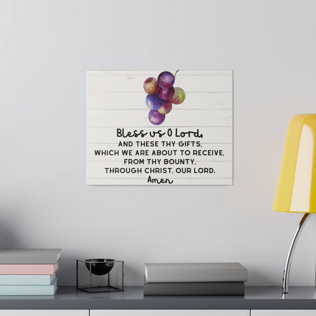 Bless Us O Lord Canvas Wall Art Dining Room Decor Catholic Table ...