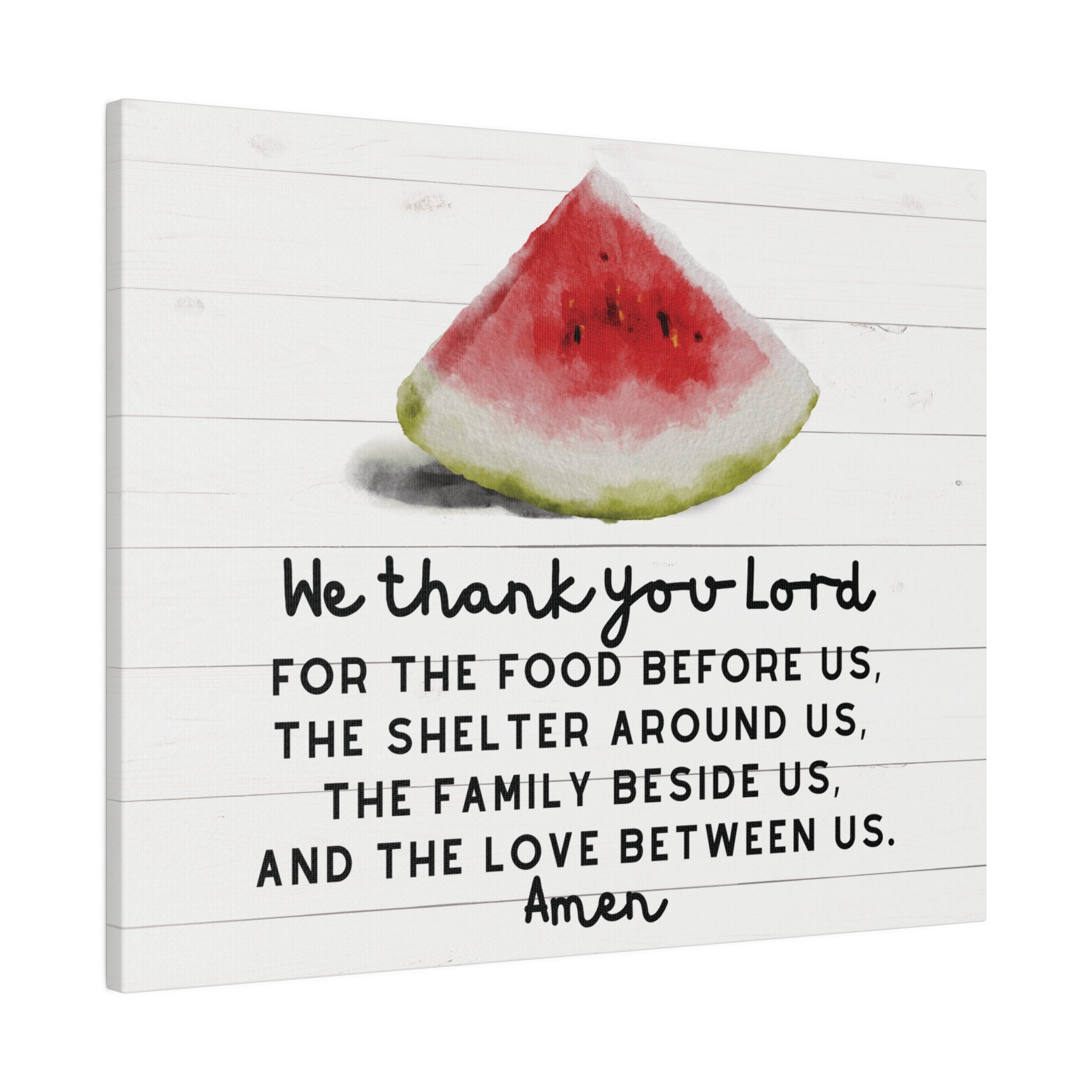 Grace Before Meal Prayer We Thank You Lord Matte Canvas Wall Art Dining ...