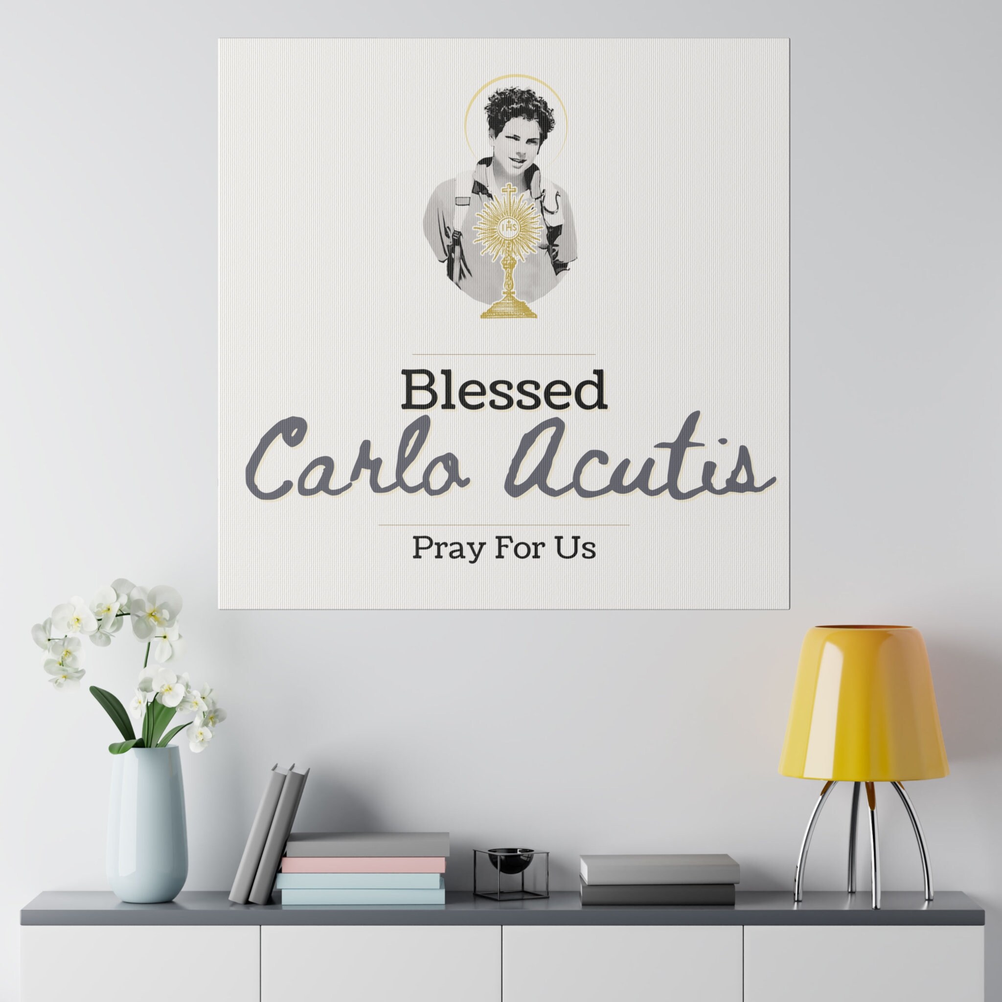 Blessed Carlo Acutis & Eucharistic Christ Wall Art Catholic Home Decor ...