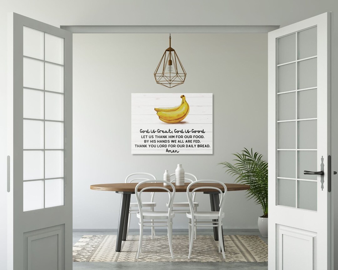 Blessing Before Meal Prayer God is Great God is Good Matte Canvas Wall ...