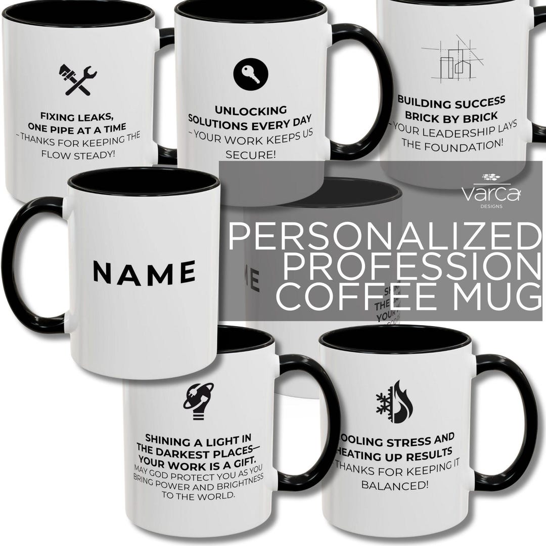 Personalized Profession Coffee Mug – Perfect for Electricians, Plumbers ...