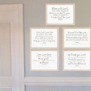 5 Grace Before Meal Prayers Blessing Printable Wall Art Instant ...
