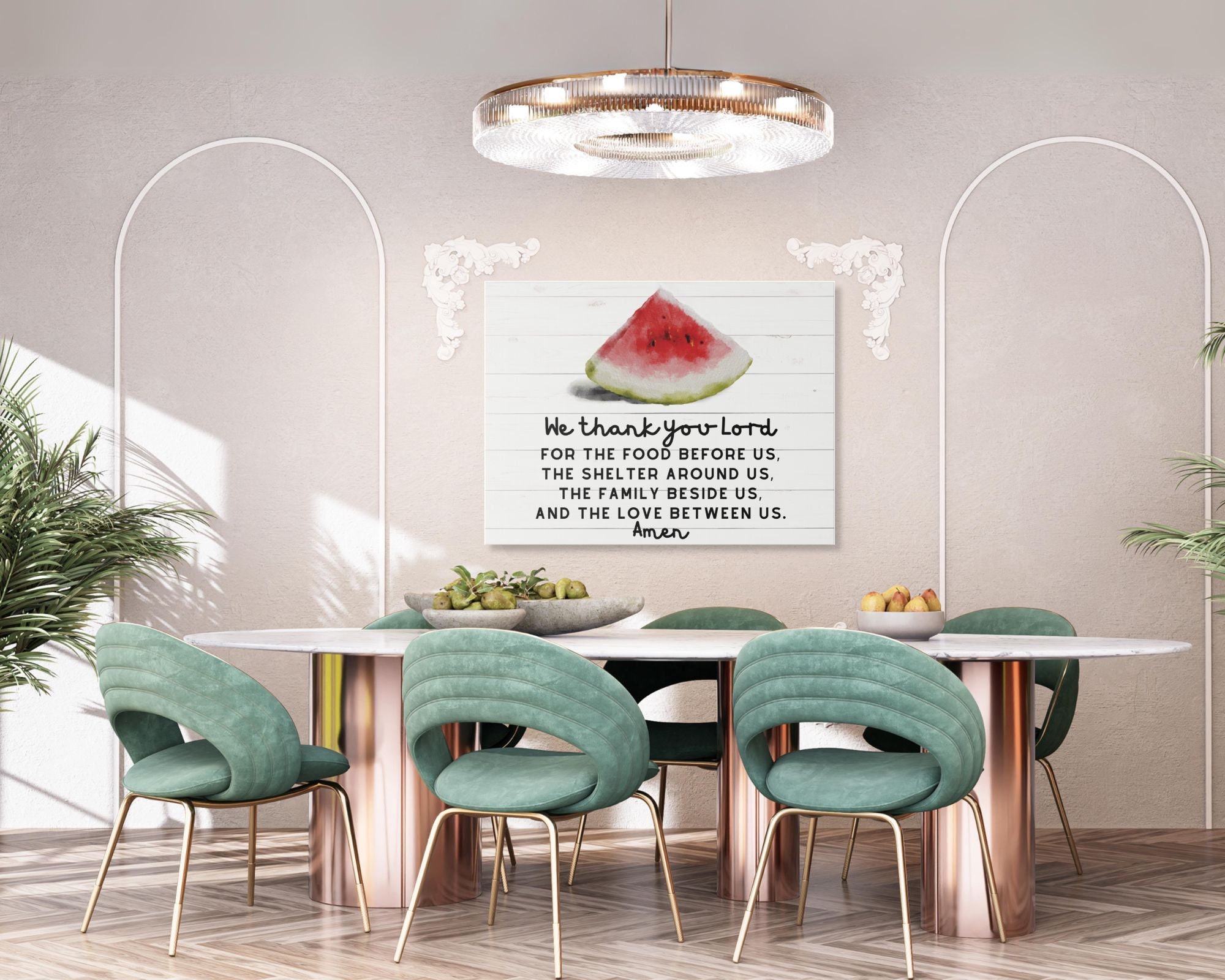 Grace Before Meal Prayer We Thank You Lord Matte Canvas Wall Art Dining ...