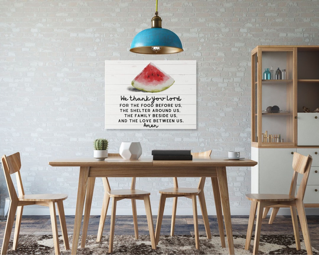 Grace Before Meal Prayer We Thank You Lord Matte Canvas Wall Art Dining ...