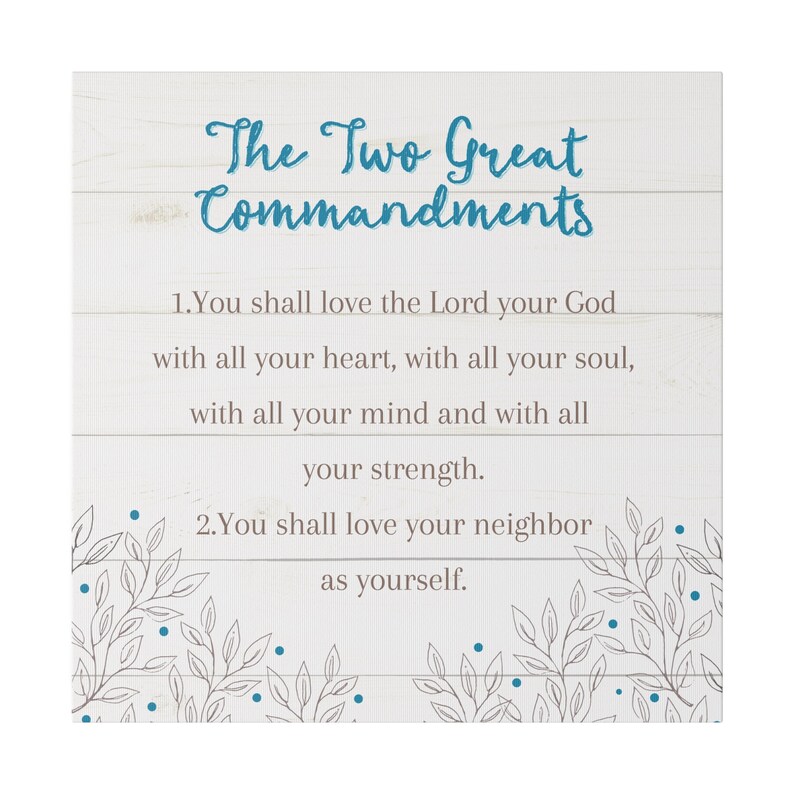 Two Great Commandments Canvas Wall Art Christian Home Decor for Boys ...