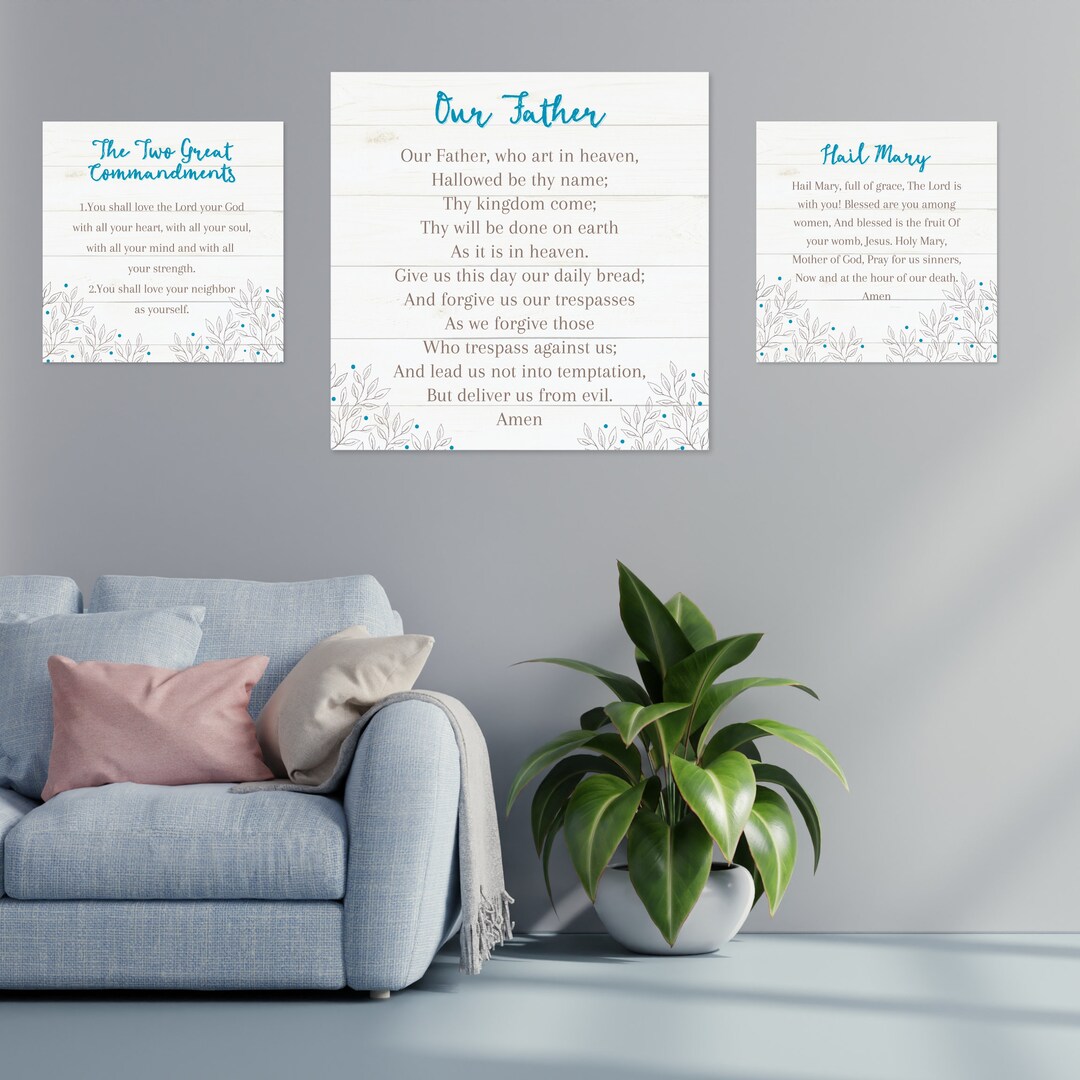 Our Father Sign Wall Art the Lord's Prayer Canvas Father Prayer Gift ...