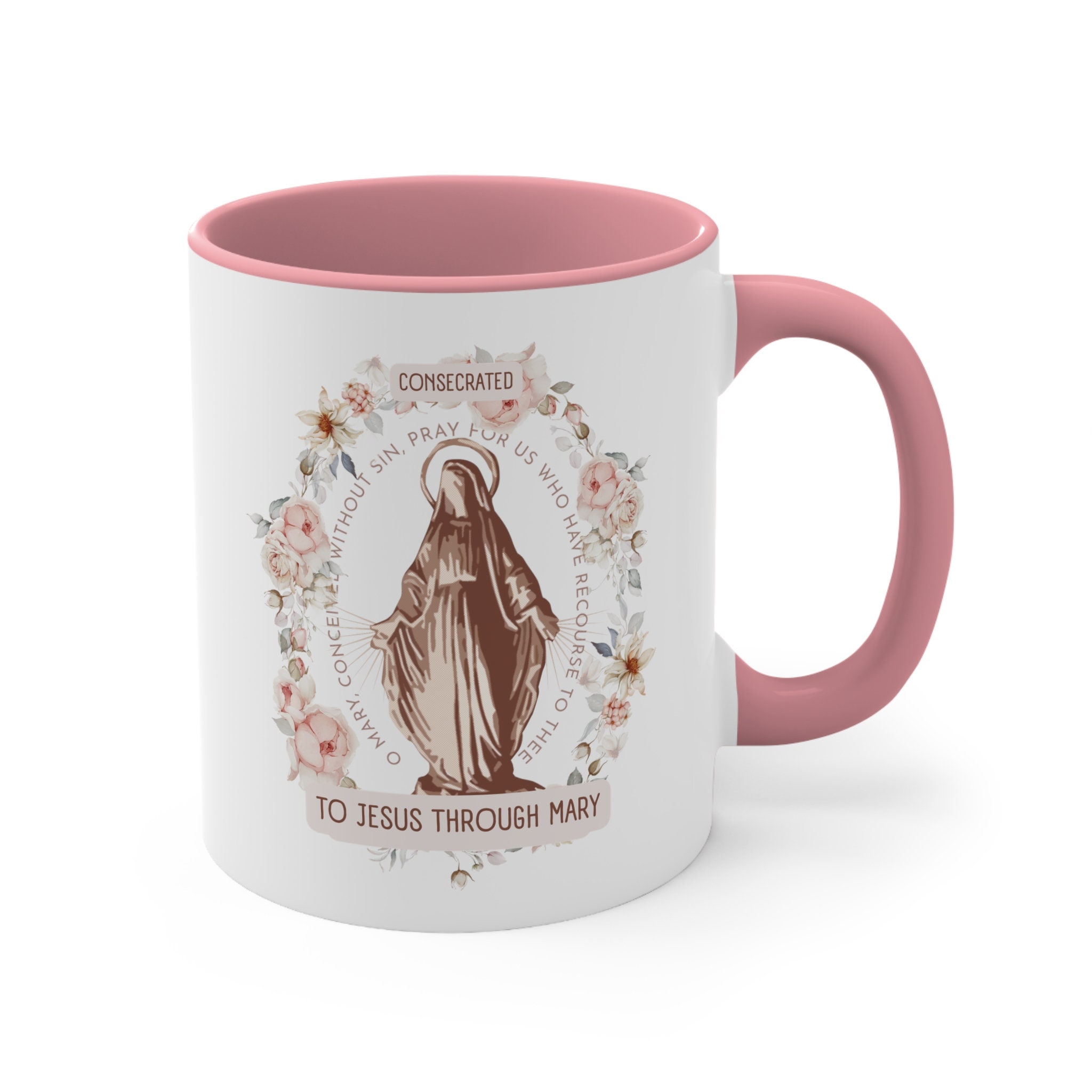 Consecration to Jesus Through Mary Mug - Miraculous Medal Coffee Mug A ...