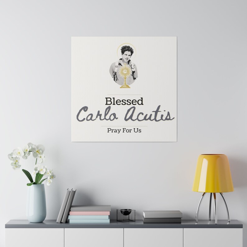 Blessed Carlo Acutis & Eucharistic Christ Wall Art Catholic Home Decor ...