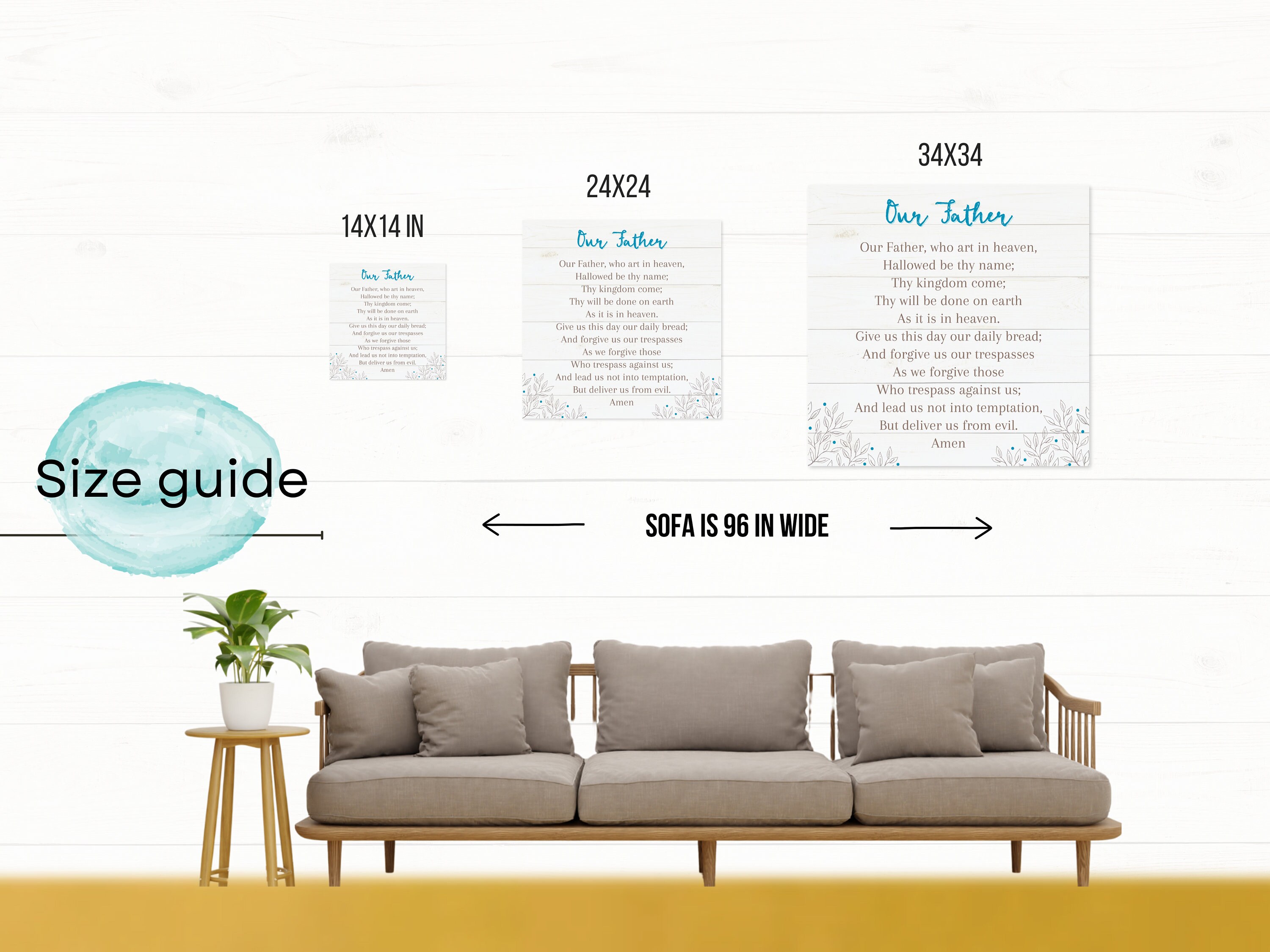 Our Father Sign Wall Art the Lord's Prayer Canvas Father Prayer Gift ...