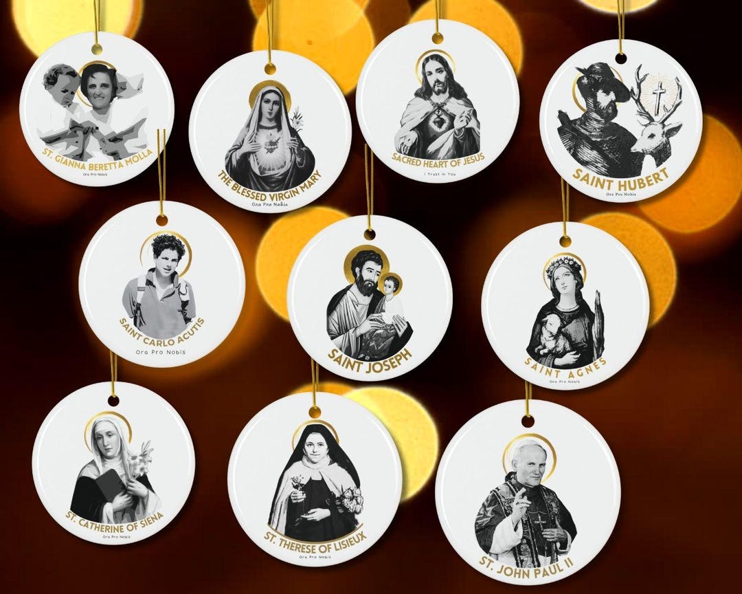 Saints Christmas Ornaments - Catholic Christmas Decorations Ceramic ...