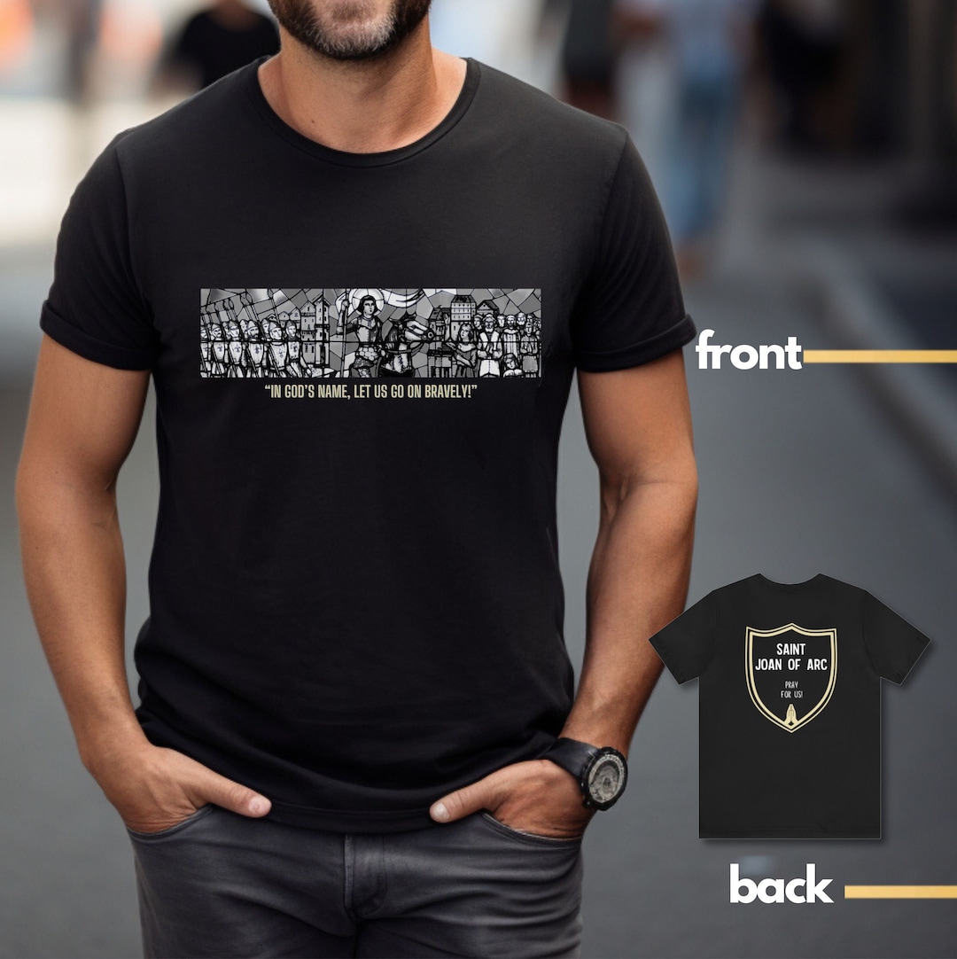 Saint Joan of Arc Shirt, Catholic Men Appareal, St Joan Shield Shirt ...