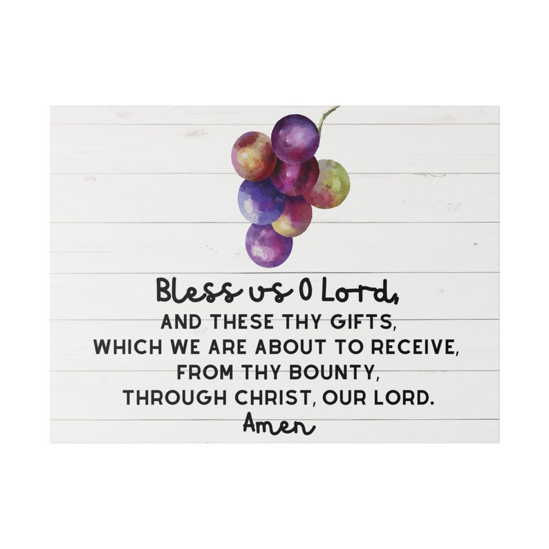 Bless Us O Lord Canvas Wall Art Dining Room Decor Catholic Table ...