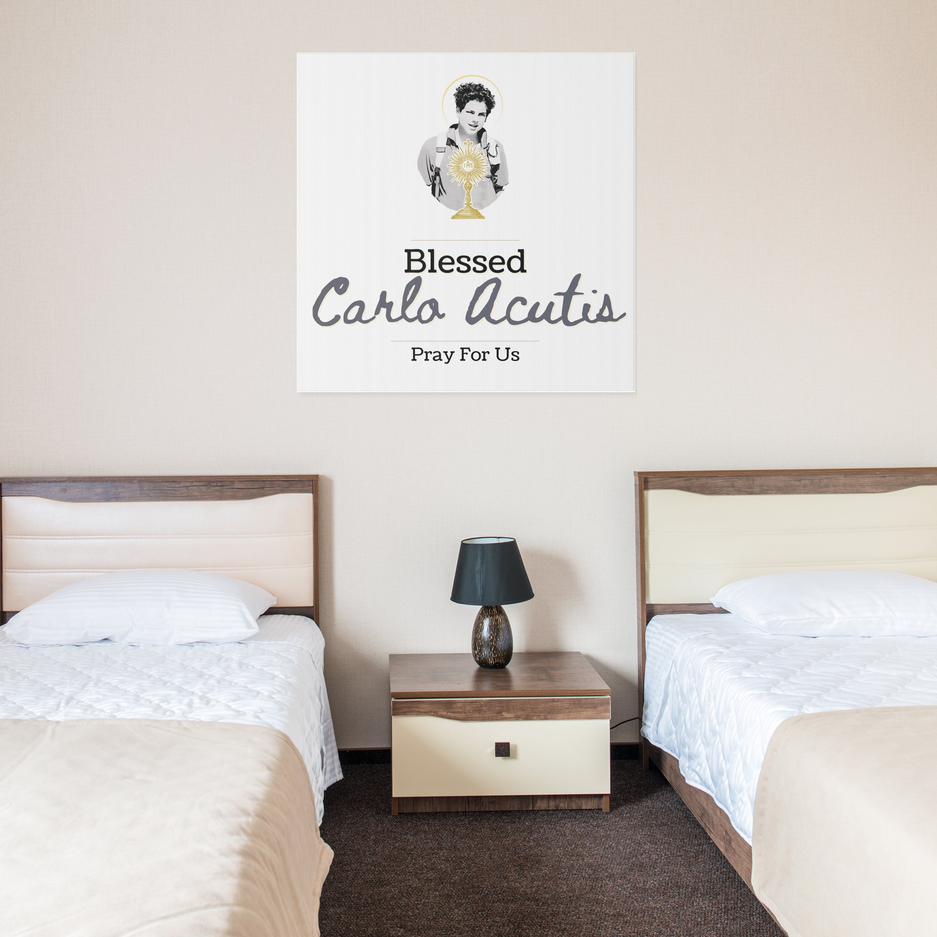 Blessed Carlo Acutis & Eucharistic Christ Wall Art Catholic Home Decor ...