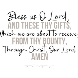 5 Grace Before Meal Prayers Blessing Printable Wall Art Instant ...