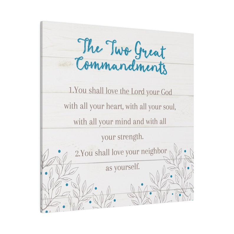 Two Great Commandments Canvas Wall Art Christian Home Decor for Boys ...