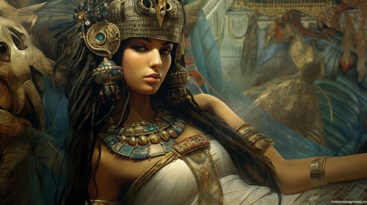 Cleopatra AI Digital Artwork Egypt Portrai - Etsy