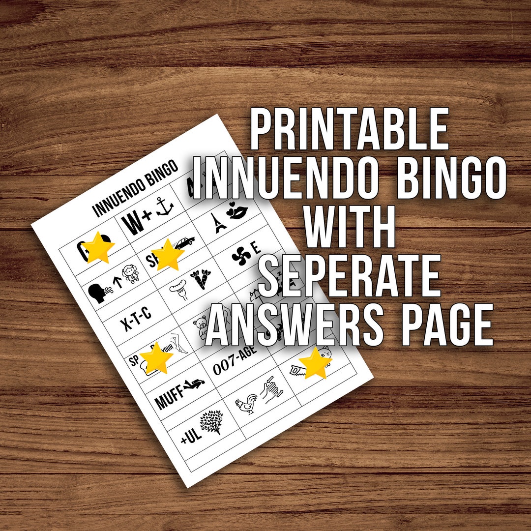 Printable Bingo | Innuendo Bingo | Hen Party Games | Stag Party Games ...