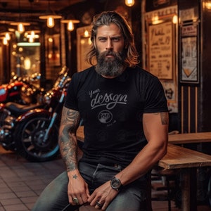 Black T-shirt Mockup, Rider Attitude, High-quality Mockup, Biker ...