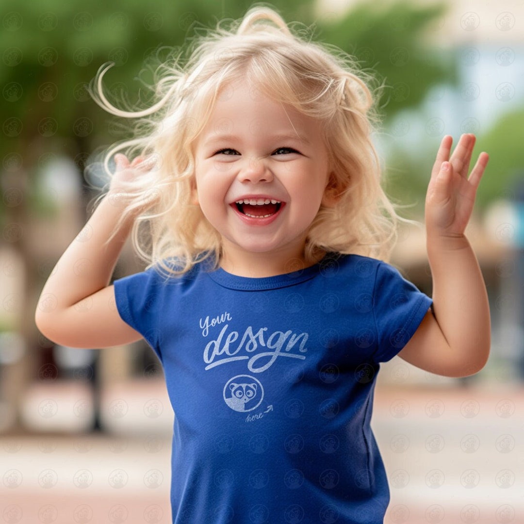 Toddler Girl Blue T Shirt Mockup, Blue Shirt Mockup, Bella Canvas ...